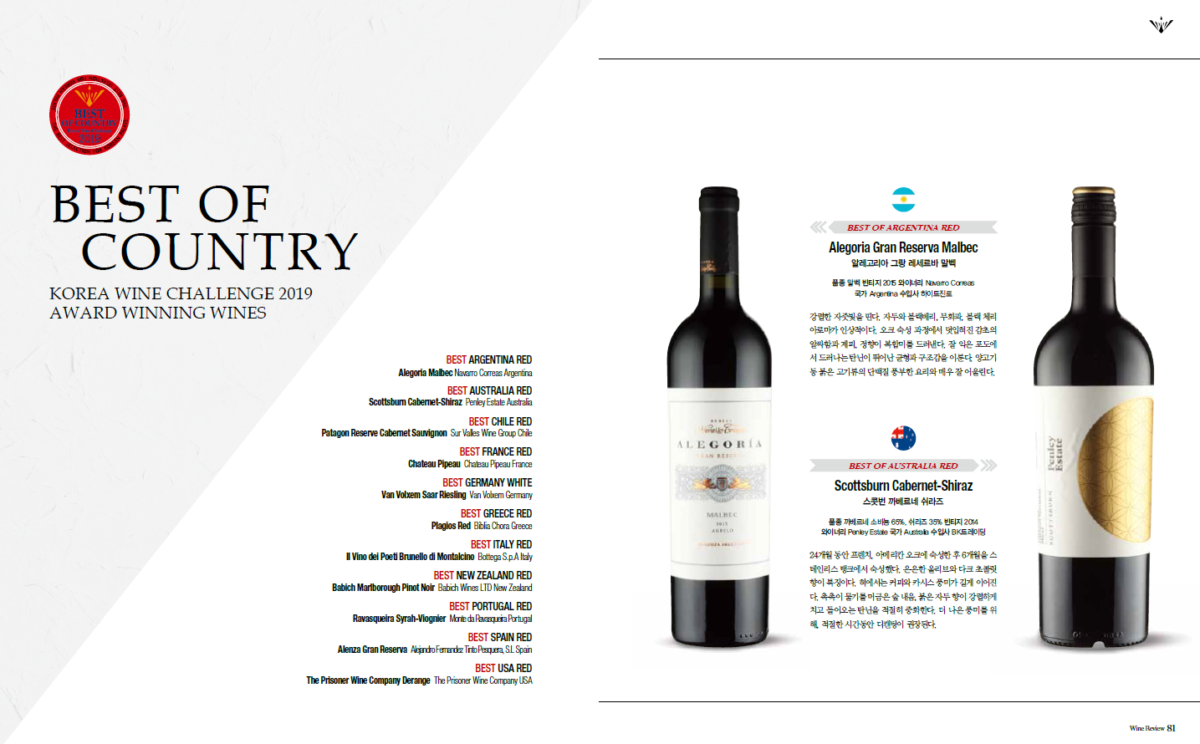 2019 BEST OF COUNTRY – Korea Wine Challenge